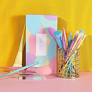 Docolor Makeup Brushes 17 Pcs Colourful Makeup Brush Set Premium Gift Synthetic Kabuki Foundation Blending Face Powder Blush Concealers Eyeshadow Rainbow Make Up Brush Set - Dream of Color
