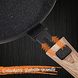 DRICKATE Frying Pan Set Nonstick Skillet Set for Induction Cooktop with Detachable Handle Marble Coating, Frying Pan Nonstick 8 Inch+9.5 Inch +11 Inch (3PCS)