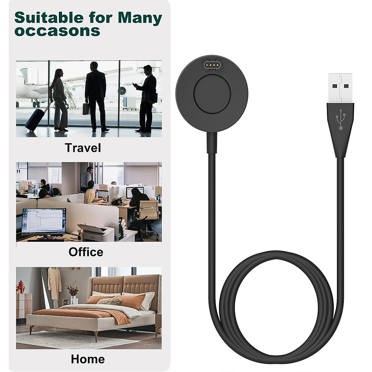 Charger Compatible for Garmin Fenix 5/5S/5X, Fenix 6/6S/6X, Fenix 7/7S/7X, Fenix 8 Charger Charging Stand, Charging Dock Station Cradle Holder with 1m USB Cable for Vivoactive 3/4/5 Smartwatch