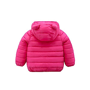 CECORC Winter Coats for Kids with Hoods Light Puffer Jacket for Girls | Baby, Infants, Toddlers, 2T,Rose