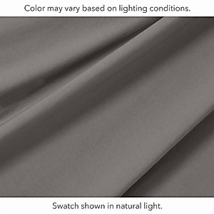 Nate Home by Nate Berkus 200TC 2-Piece Cotton Percale Duvet Cover | Crisp, Cool, Breathable Bedding Set from mDesign - Twin Size - 1 Duvet Cover/1 Pillow Sham, Charcoal (Dark Gray)