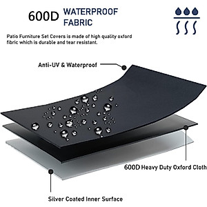 ZHMANLUCK Large Patio Table Covers for Outdoor Furniture 200x140x85cm Waterproof General Purpose Outdoor Sectional Patio Table Cover, 600D Oxford Fabric Durable Windproof Patio Furniture Covers