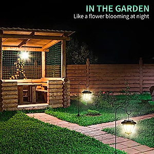 Viewsun Upgrade Hanging Solar Lights, 34 Inch Warm White Shepherd Hook Lights Waterproof Outdoor Decorative Solar Lantern Lights for Garden Decor, Pathway, Front Porch, 2 Pack