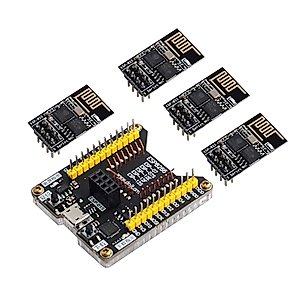 Stemedu ESP8266 Test Board Code Burner Flash Downloader ESP8266 ESP-01S Serial WiFi Wireless Transceiver Module for Fixture Board (Pack of 5pcs)