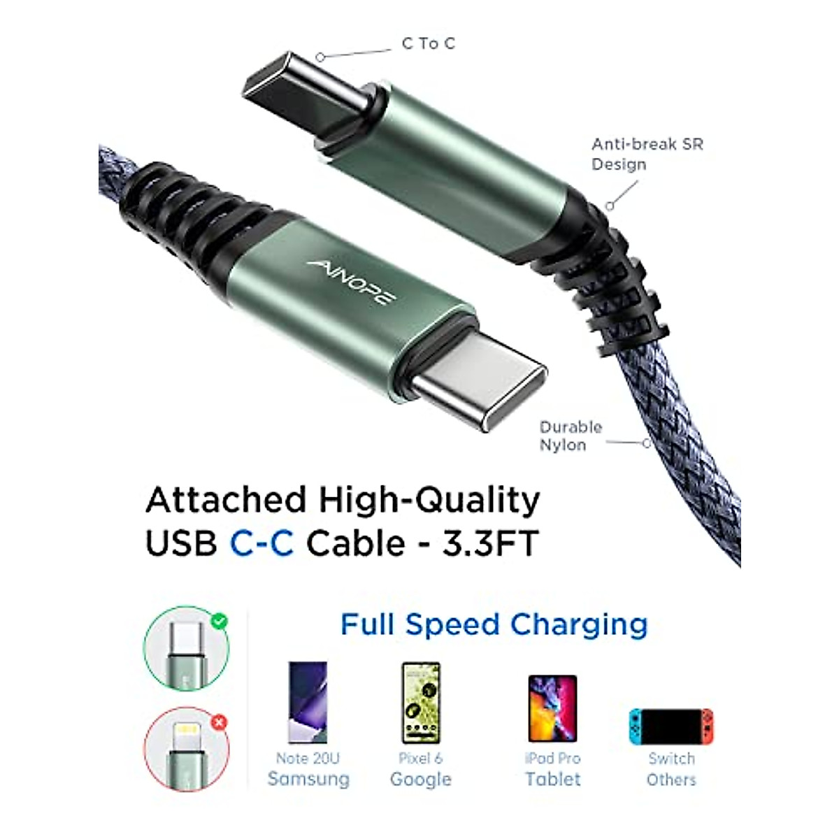 AINOPE Portable Charger The Smallest 10000mAh Power Bank USB C Mini Portable Charger PD 20W Fast Charge Portable Battery Charger Tri-Output Phone Charger Compatible with iPhone 14 Pro Max iPad Samsung