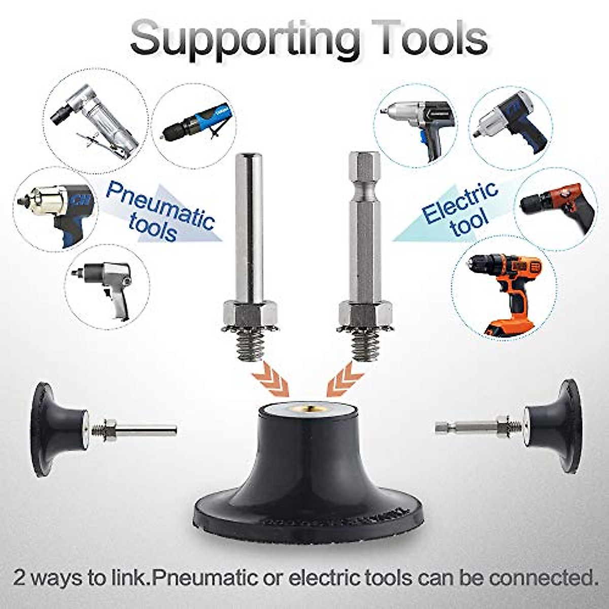 NYXCL 60Pcs Sanding Discs Set, 2 inch Quick Change Sanding Discs with 1/4" Holders, Die Grinder Surface Conditioning Burr Rust Paint Removal