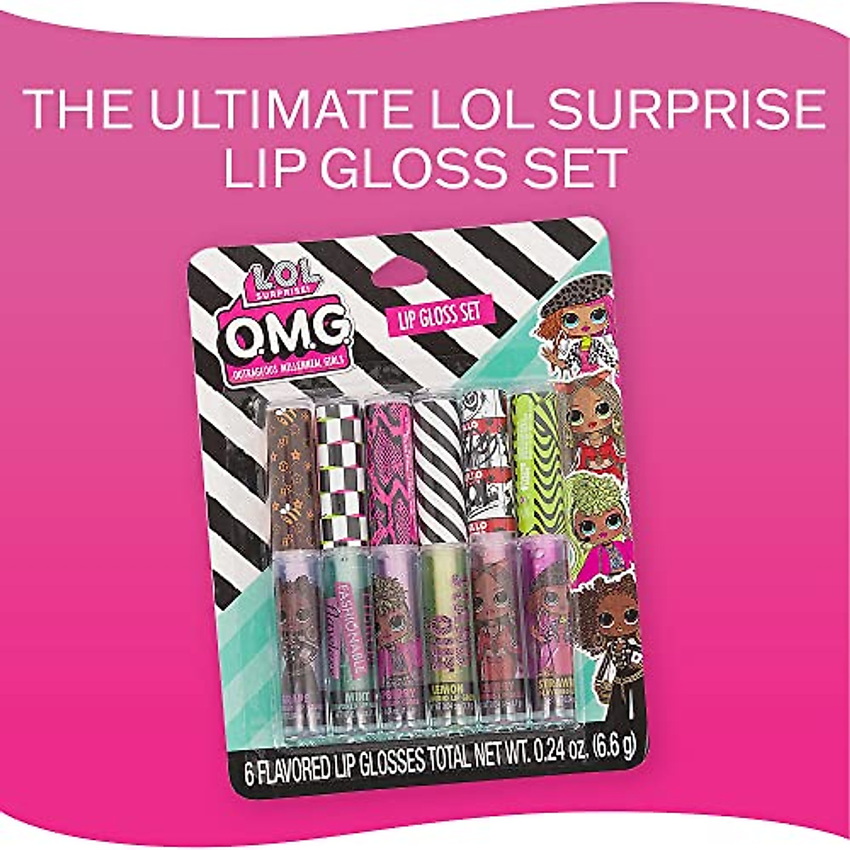 LOL OMG! 6 Piece Lip Gloss Clamshell