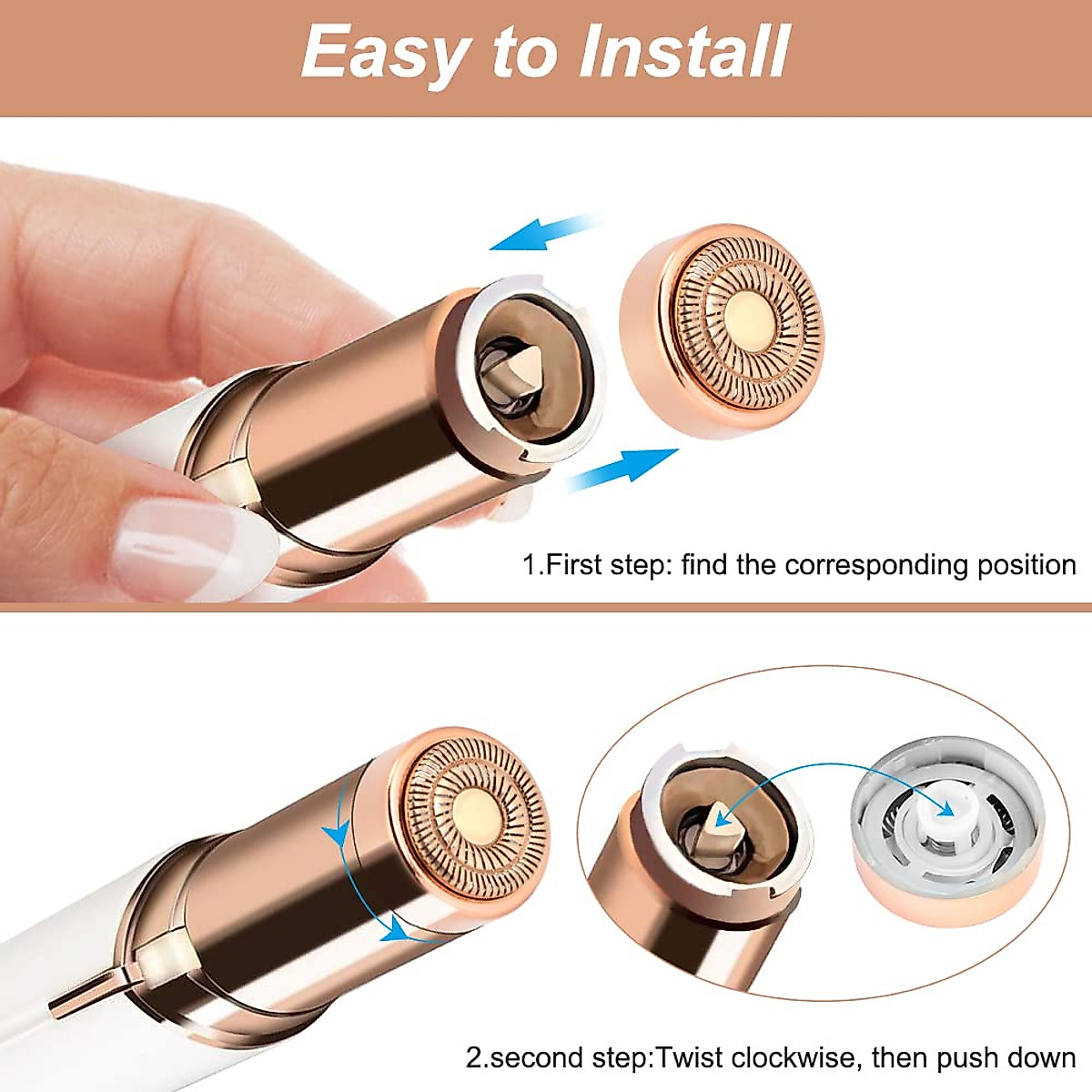 Facial Hair Remover Replacement Heads Generation 2, Double Halo Replacement Heads for Finishing Touch Facial Hair Removal for Women, 18K Gold-Plated Replacement Heads for Facial Hair Remover (6 PCS)