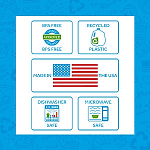 Re-Play Made in USA Toddler Forks and Spoons, Pack of 8 Without Carrying Case - 4 Kids Forks with Rounded Tips and 4 Deep Scoop Toddler Spoons - 0.2" Thick Toddler Utensils, Grey