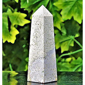 Superb Natural Polished Brown King Cobra Jasper Quartz Crystal Stone 4 Faceted Obelisk Tower (180mm/870gm) Point Minerals Specimen Chakra Healing Charged Metaphysical