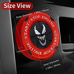 Rotary Car Push Start Button Cover for Venom,Spin Alloy Metal Car Engine Push to Start Button Cover,Car Start and Stop Button Cover