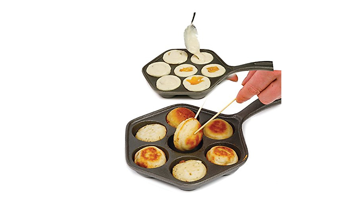 Norpro Cast Iron Stuffed Pancake Pan - Make Aebleskiver Today