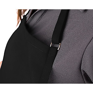 KNG Black 3 Pocket Adjustable Bib Apron for Men and Women - Pack of 2