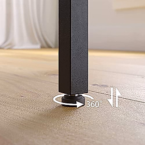 HOOBRO Bar Table, 47.2” Rectangular Pub Table, Dining Table for Living Room, Dining Room, Kitchen, Adjustable Feet, Sturdy Metal Frame, Industrial Design, Easy Assembly, Rustic Brown BF50BT01