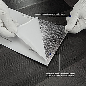 Peel and Stick Floor Tiles Vinyl Flooring Planks, 24 Sheets 36 Sq.Ft Black Adhesive Wood Plank, Thin Design