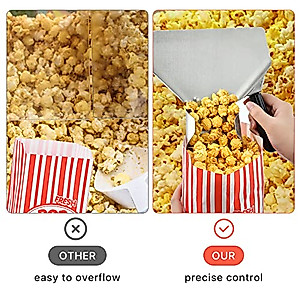 Elesunory 202Pcs Popcorn Machine Supplies Set- 1Pcs Kernel Sifting Speed Scoop 1Pcs Seasoning Dredge 200Pcs Popcorn Bags- Popcorn Kit for Commercial and Home Use (2 Oz)
