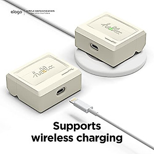 elago AW3 Case Compatible with AirPods 3rd Generation Case Cover 2021 - Classic Monitor Design, Shock-Absorbing Protection, Wireless Charging [US Patent Registered] - Classic White