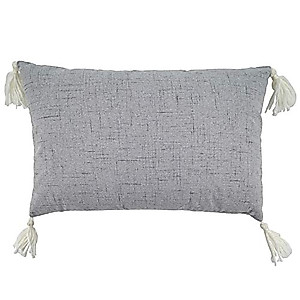 SARO LIFESTYLE Burgess Collection Bunny Design Pillow Cover, 13" x 20", Grey