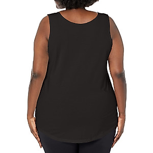 JUST MY SIZE womens Shirt-tail tank top and cami shirts, Black, 2X US