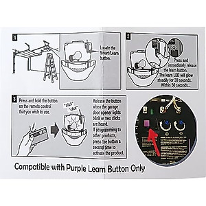 Garage Door Opener Remote for Sears Craftsman 139.53753315mhz 139.53985D Purple Button Three Button Remote