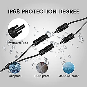 Solar Panel Connector Parallel Adapter Cable M/FF and F/MM NURZVIY SolarEpoch 1-to-2 Y Branch Solar Connectors Parallel Wire Plug Tool Kit for Solar Panel