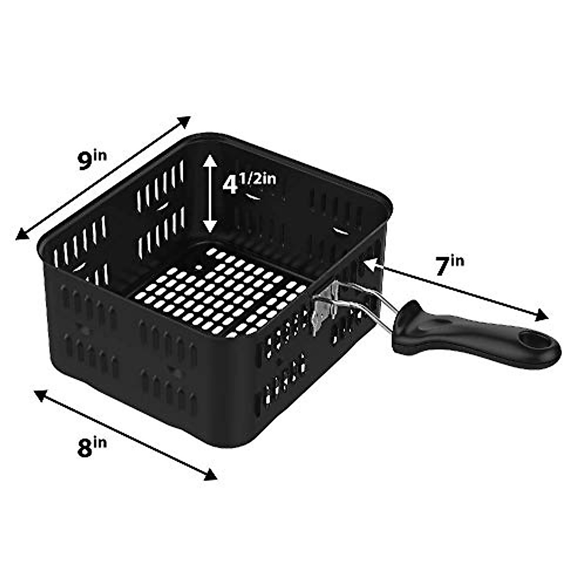 GoWISE USA GWA0080 Kit 3-Piece Air Fryer Oven Accessory, Power, Yedi-Includes 6 Quart Basket, Baking Pan, & Toasting Rack, 6-Qt, Black