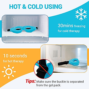 Comfytemp Cold Gel Eye Mask, Cooling Eye Ice Pack for Puffiness, Reusable Cold Compress Eye Mask for Puffy Eyes, Dry Eyes, Sinus, Dark Circles, Migraines Relief, FSA HSA Approved, Lycra Side, 1 Pack