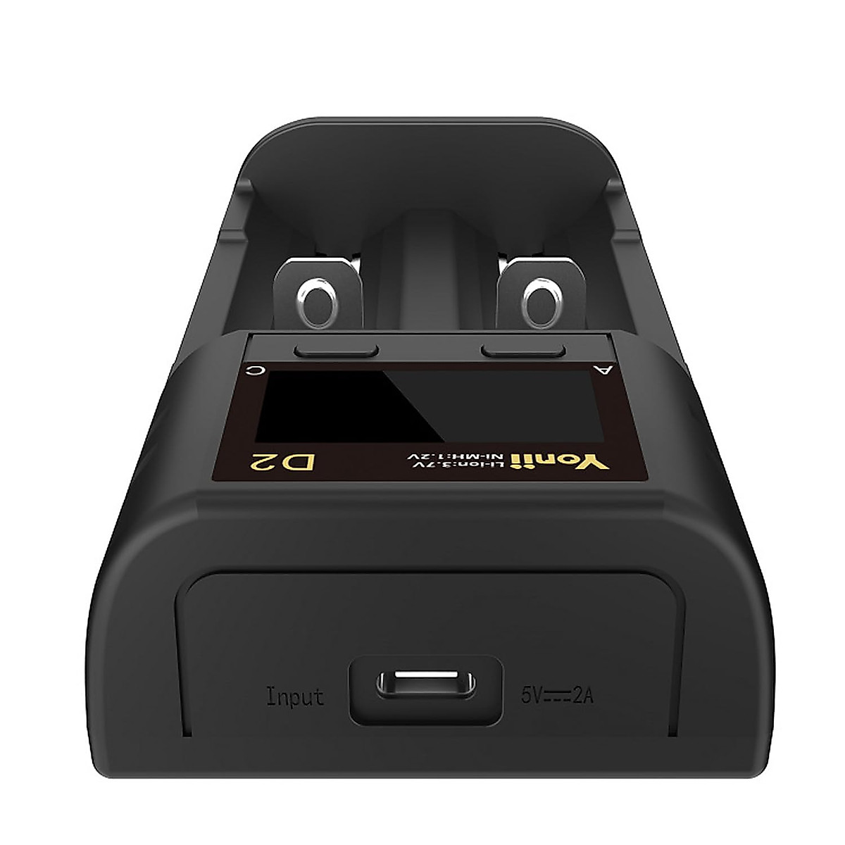 18650 Battery Charger,2 Bay Smart LCD Display Intelligent Battery Charger for 3.7V Rechargeable Battery 18650,26650,21700,18500,18350,16650,1.2V Ni-MH Ni-Cd A AA AAA IMR Batteries