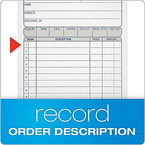 Adams Sales Order Book, 2-Part, Carbonless, White/Canary, 4-3/16 x 7-3/16 Inches, 50 Sets per Book (DC4705)
