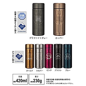 CB Japan QAHWA Water Bottle, Silver, 14.2 fl oz (420 ml), Direct Drinking, Stainless Steel Bottle, Vacuum, Insulated, Kahua, Coffee Bottle