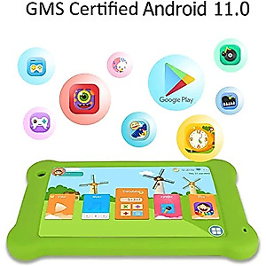 Kids Tablet, 7 inch Eye Protection IPS Screen, 2GB RAM 32GB ROM Toddler Tab, WiFi, Dual Camera,Games, Parental Control Android 11 Tablet for Kids with Kids-Proof Case