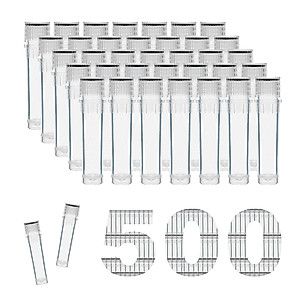 CryoKing Plastic Cryogenic Vials with Lids, Cryovial Storage Vile with Screw Caps, 2.0ml Collection Tubes for Liquid Culture (47.5mm, Self-Standing), 50 Vials/Bag, 10 Bags/Pack