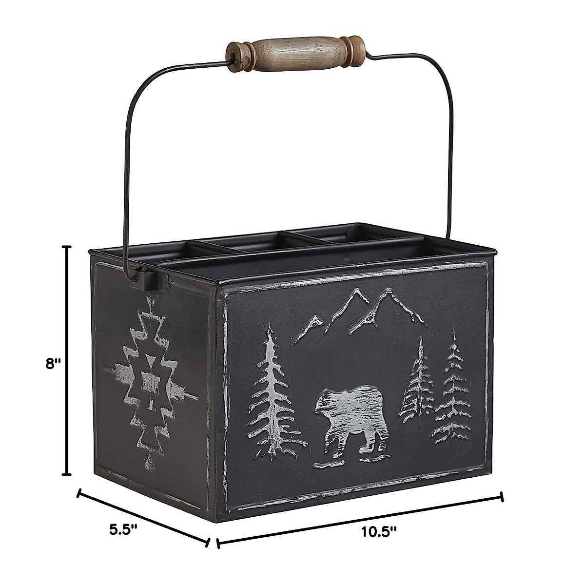 Park Designs Black Bear Rustic Metal Utensil Caddy