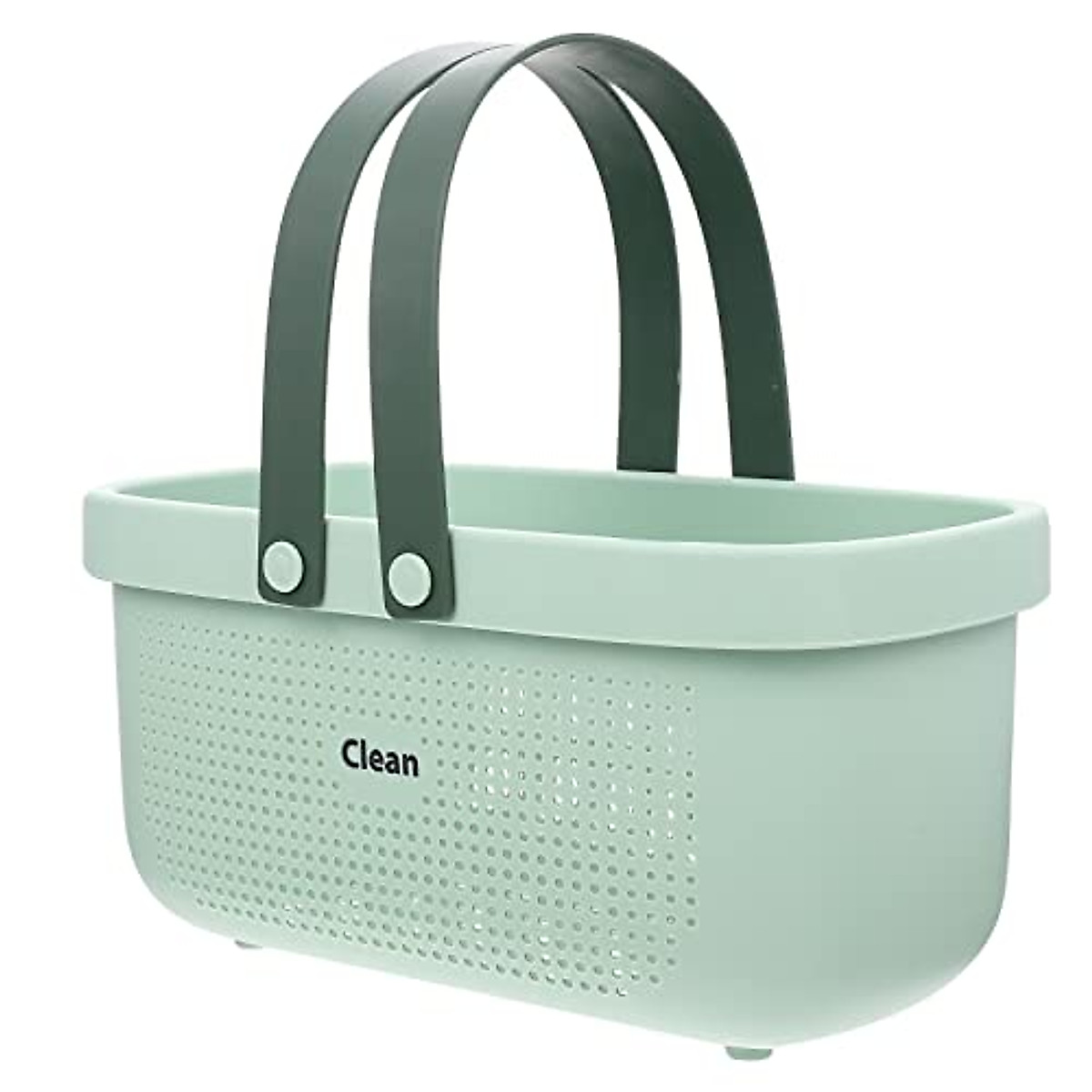 Zerodeko Shower Caddy Basket Plastic Toiletry Bag Bin Cleaning Caddy Organizer Storage Tote with Handles for Bathroom College Dorm Room Green