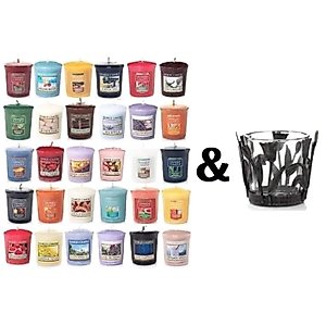 Yankee Candle 8 Assorted Votives + FREE Votive Holder Variety Theme (Random)