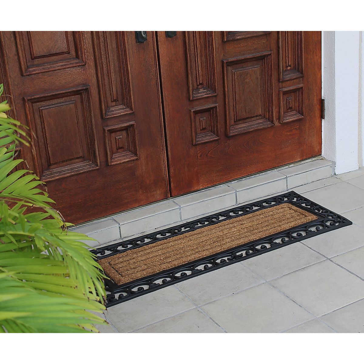 A1 Home Collections First Impression Clarence Rubber and Coir Molded Doormat, 18'' L x 48'' H