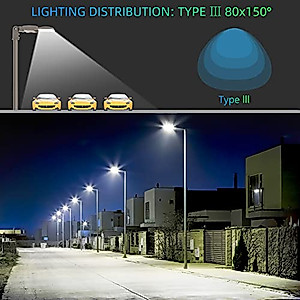 150W LED Parking Lot Area Lights with Photocell 21000LM 650W MH Equiv UL DLC lP65 5000K Dusk to Dawn Street Light Outdoor LED Shoebox Pole Light for Back Yard Roadway Tennis Court Fixture Slip Fitter