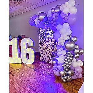 HOUSE OF PARTY Silver Shimmer Wall Backdrop -36 Panels Square Sequin Shimmer Backdrop for Birthday Wedding Anniversary Engagement Baby Shower & Bachelorette Decorations Party