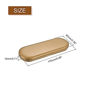 uxcell Metal Tin Box Containers, 5Pcs 6.9x2.4x0.7 Inch Golden Rectangular Empty Hinged Tins Box Home Organizers for Pen Makeup Brushes