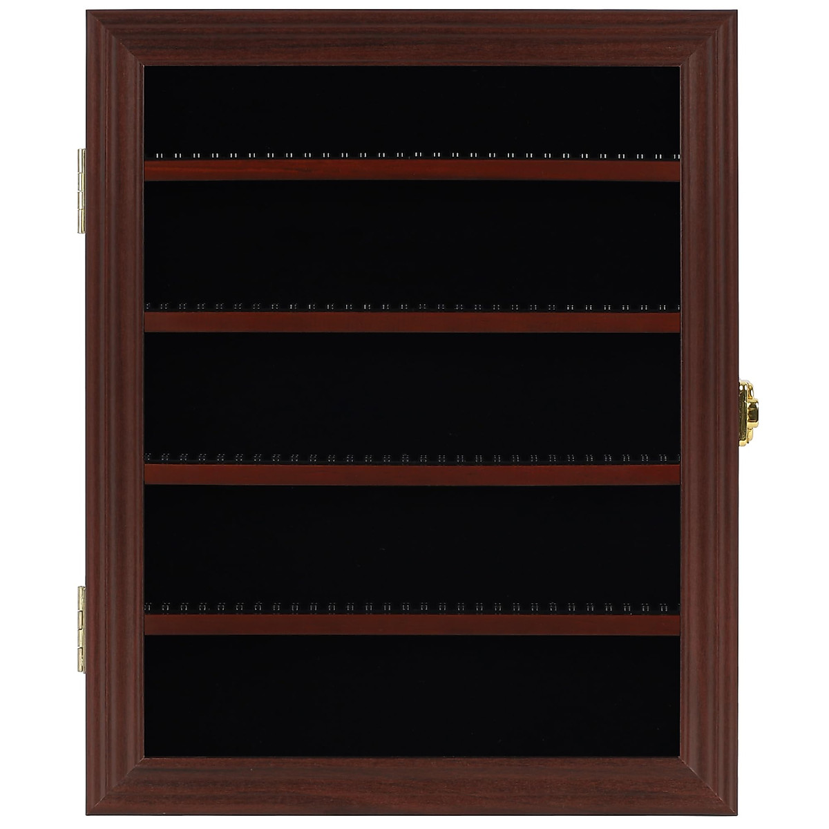 DisplayGifts Minifigures Dimensions Display Case Thimble Wall Mount Cabinet Door Lockable LG-CN30 Mahogany