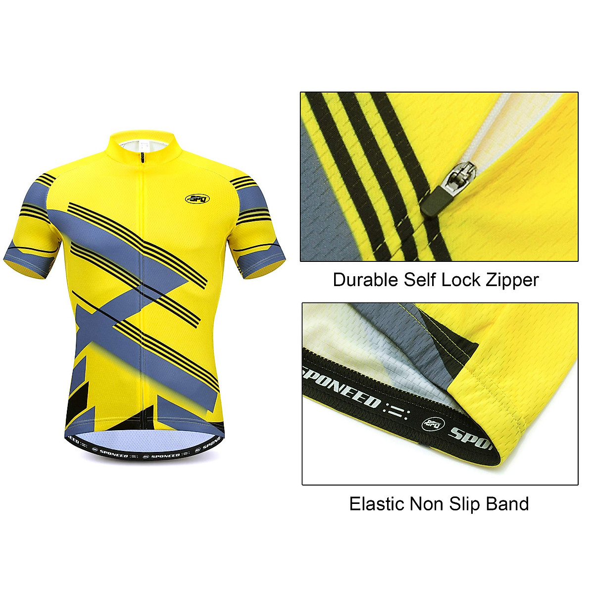 Men Cycling Short Kits Bike Biking Jackets Short Sleeve Padded Riding Gear US XL Yellow