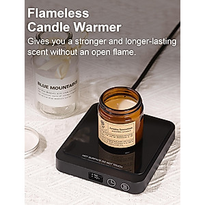 Rigstne Coffee Mug Warmer - 20W Portable Mug Warmer for Desk, Coffee Cup Warmer with Auto Shut Off, Candle Warmer Plate for Travel, Office and Home, Black (No Cup)