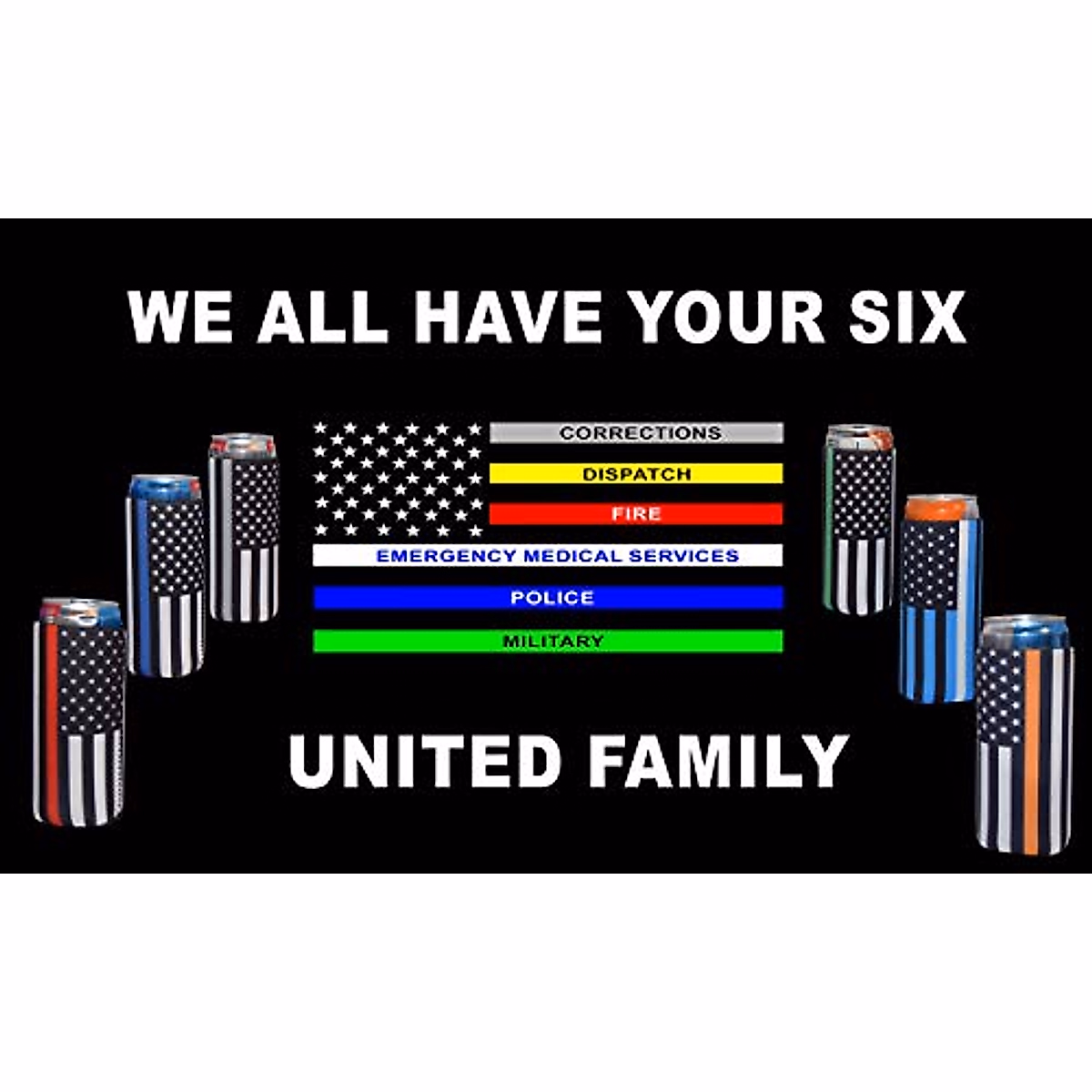 QualityPerfection Beer Can Cooler Sleeve, Neoprene Collapsible Coolie Economy Bulk Insulation with Stitches Perfect 4 Events,Custom DIY Projects - 12 Pack - Pattern (Firefighter)