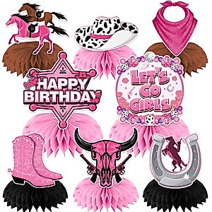 8 Pcs Disco Cowgirl Party Decorations, Western Cowgirl Party Decorations, 3D Double Side Cowgirl Centerpieces for Tables, Cowgirl Theme Party Decorations, Cowgirl Party Decorations, Lets Go Girls