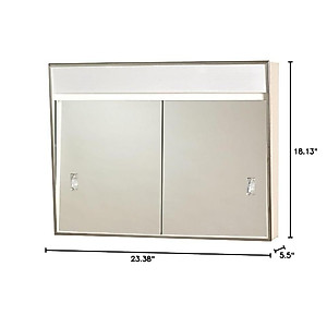 701L Series Sliding Medicine Cabinet, 2 Light With Courtesy Outlet, 24"