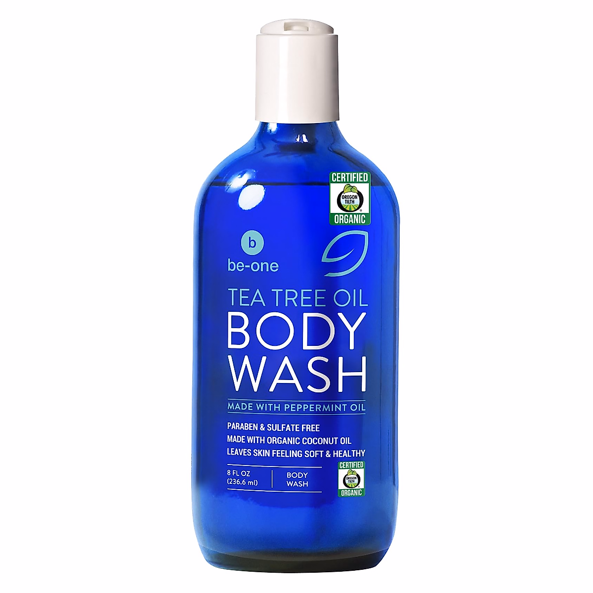 Certified Organic Tea Tree Body Wash by Be-One - Jock Itch - Athletes Foot - Ringworm - Acne - Eczema - Vegan - For Men & Women - Paraben & Sulfate Free - Sensitive - Natural - MADE IN USA