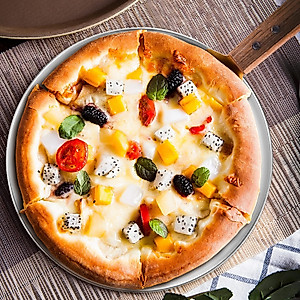 Deedro Pizza Baking Pan Pizza Sheet, 10 inch Stainless Steel Pizza Tray Round Pizza Oven Pan for Home Restaurant Pizzeria, Nontoxic & Heavy Duty, Easy Clean & Dishwasher Safe, Set of 3