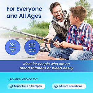 AllaQuix Lite Stop Bleeding Gauze - Calcium Alginate Wound Dressing (Large 2-inch Square) First Aid Hemostatic Gauze (Blood Clotting Bandage) - Box of 20