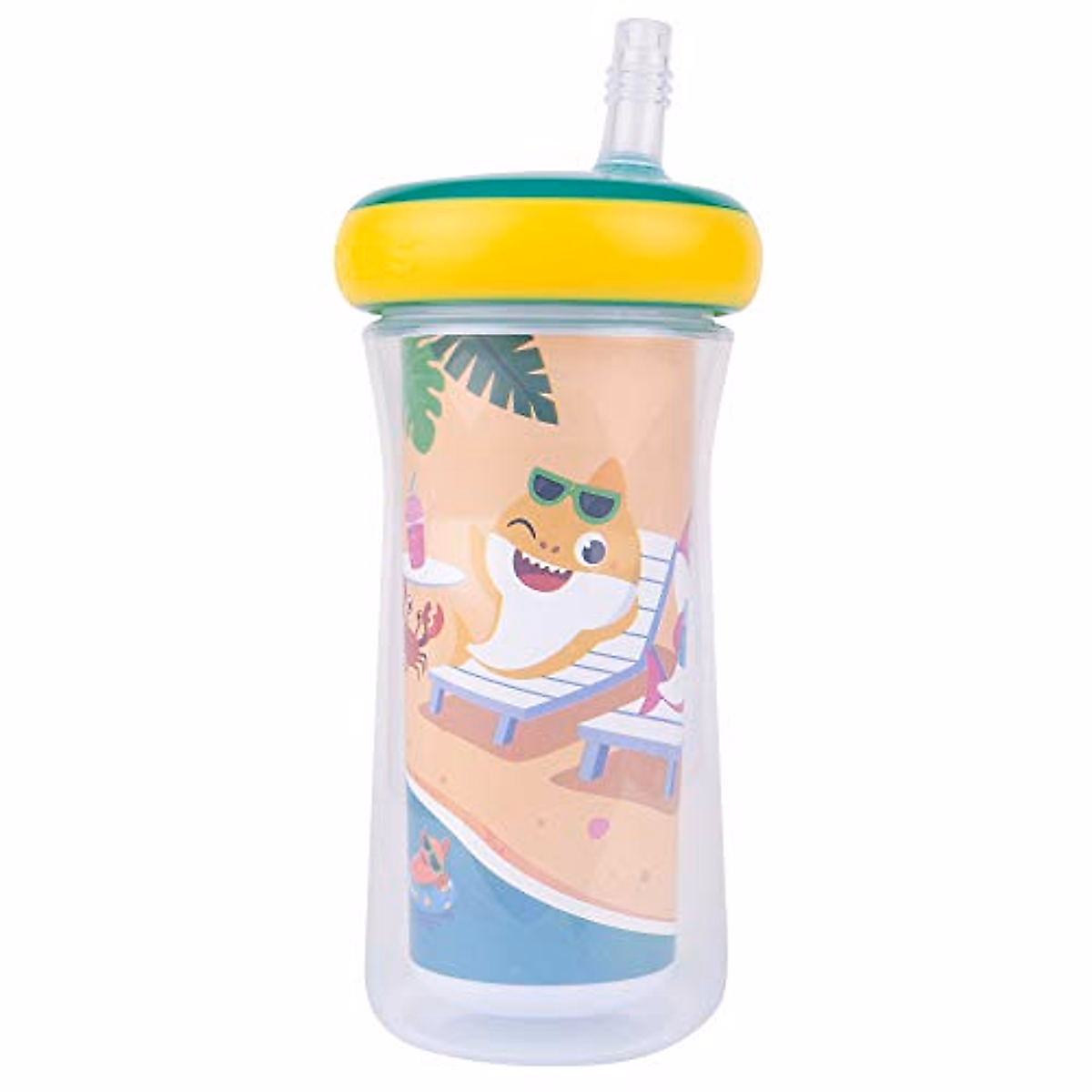The First Years Pinkfong Baby Shark Insulated Straw Cup - Spill Proof Toddler Straw Cups - Toddler Sippy Cups - 9 Oz - 2 Count