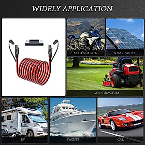 JXMXRPV SAE to SAE Extension Cable 12AWG 6FT, SAE Extension Cable Quick Disconnect Connector with SAE Polarity Reverse Adapter Trolling Motor RV Battery Motorcycle Cars Tractor (12AWG 6FT)